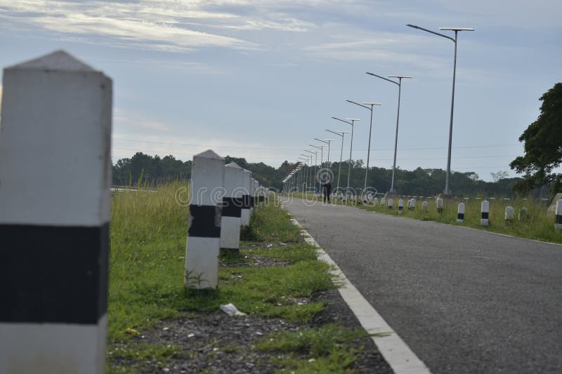 Street Lamp Around the Runway for Running at the Lake Stock Photo ...