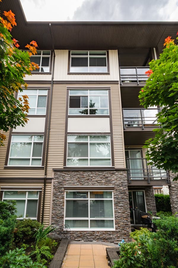 Paved Pathway at the Entrance in Appartment Building on Ground Level ...