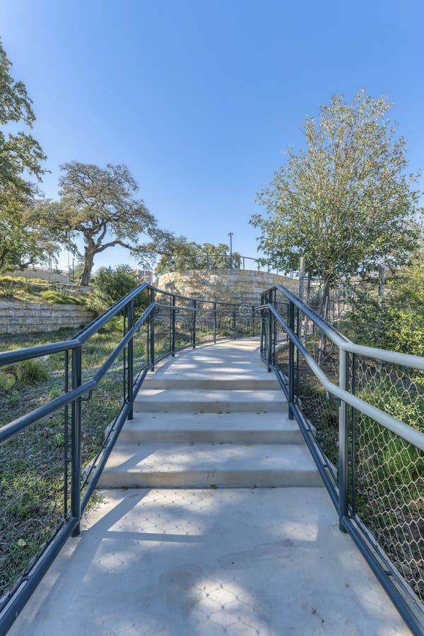 Paved Pathway with Steps and Rails for Visitors of Waterloo Park in ...
