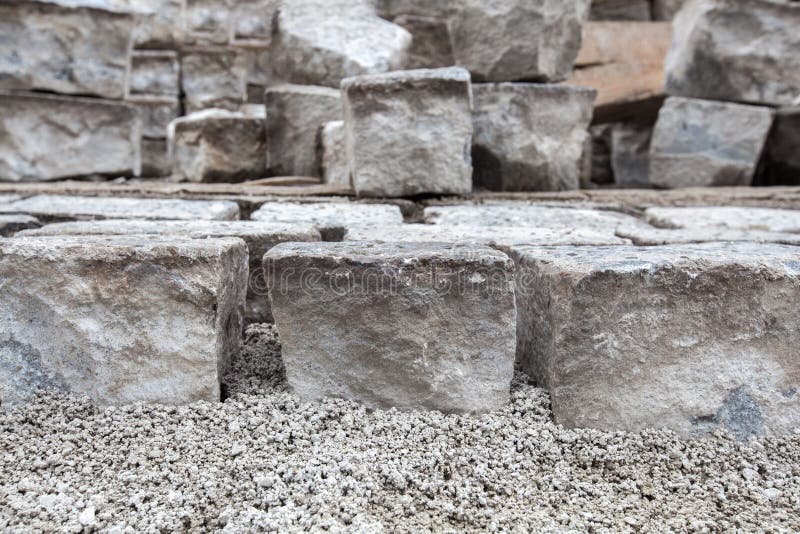 Paved Road Construction stock image. Image of footpath - 45455735