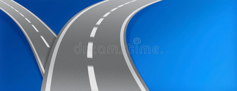Paved Roads on a Blue Background Stock Illustration - Illustration of ...