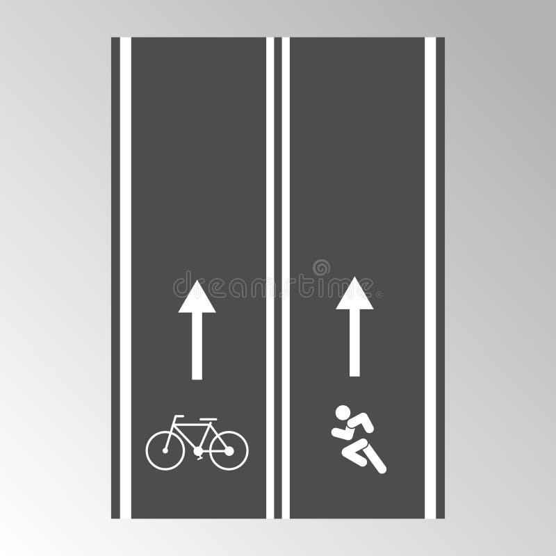 Paved Path for Running and Cycling with the Direction of Motion Stock ...