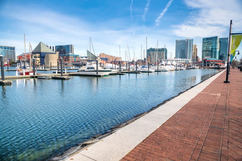 Paved Waterfront Promenade in Baltimore S Inner Harbor Editorial Image ...
