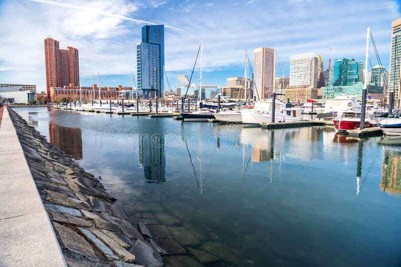 Paved Waterfront Promenade at the Marina with Yachts in Balor Inner ...
