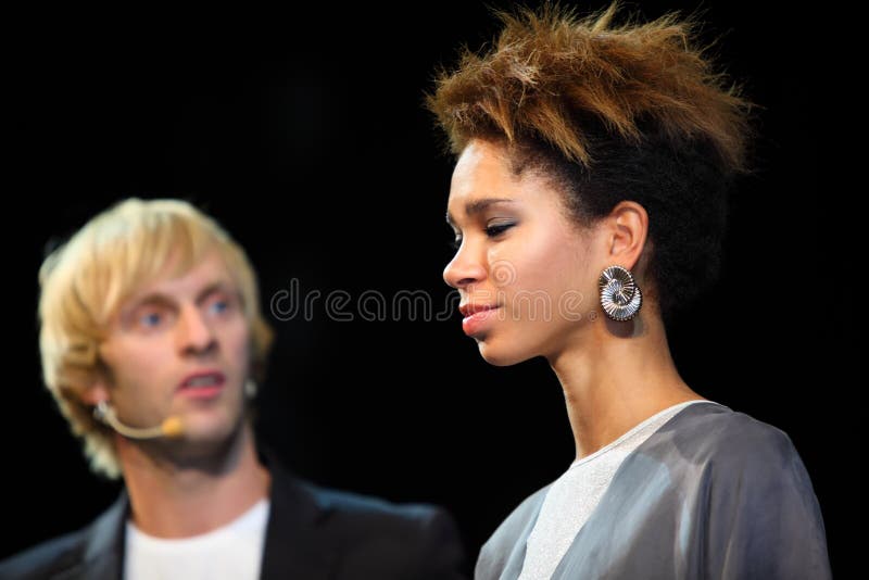 Pavel Sobolev Shows Model with His Hairstyle Editorial Stock Image ...