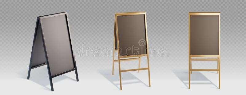 Pavement 3d Signboard for Cafe and Restaurant Menu Stock Illustration ...