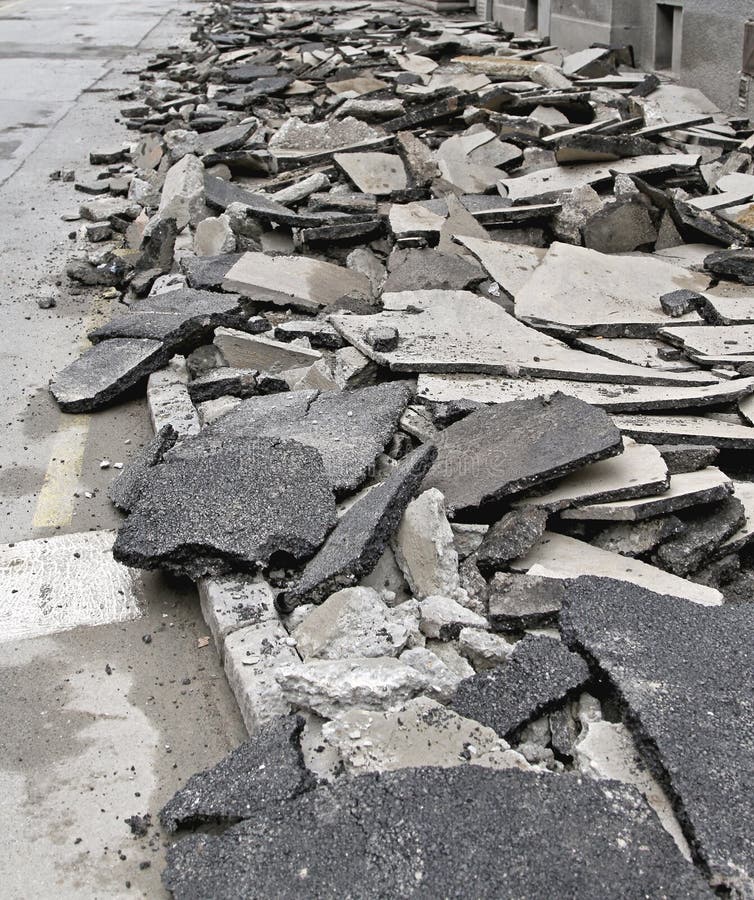 Massive Asphalt Damage with Cracks at Street. Broken Asphalt in the ...