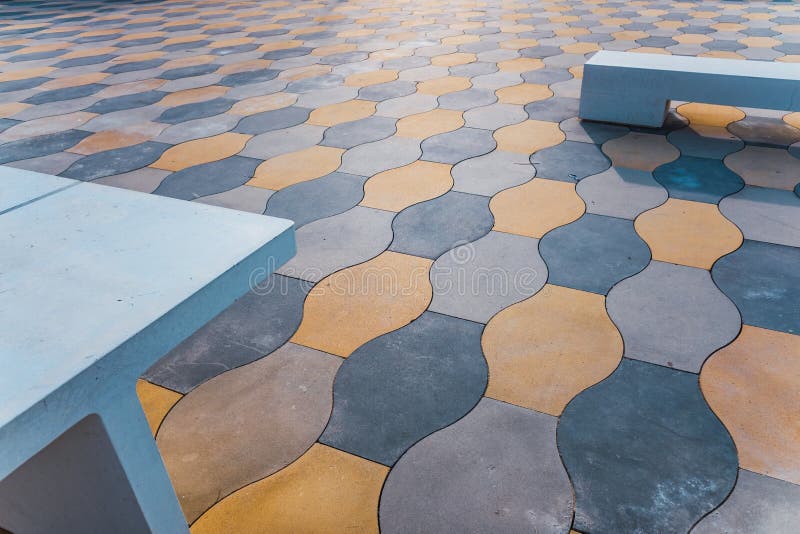 Pavement Embedded in Pieces of Different Colors on the Floor of a Park ...