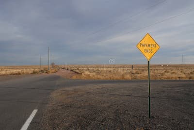 Pavement Ends stock photo. Image of unpaved, desert, road - 1530282