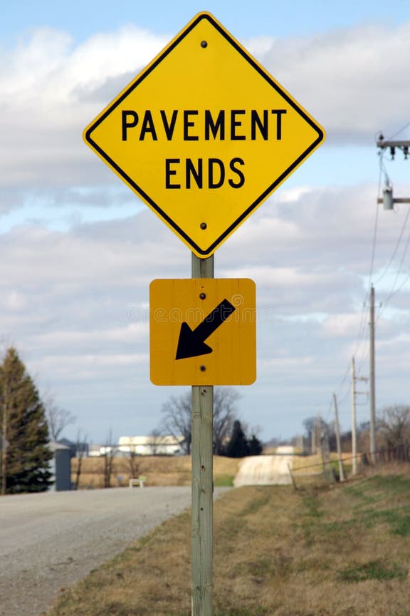 Pavement Ends Sign stock photo. Image of advisory, plain - 655038