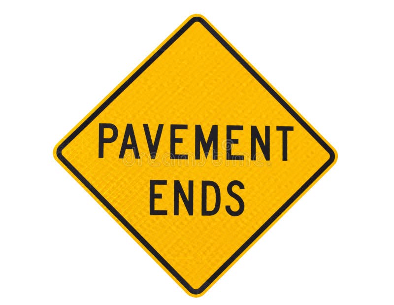 Pavement Ends Warning Road Sign Stock Image - Image of highways ...