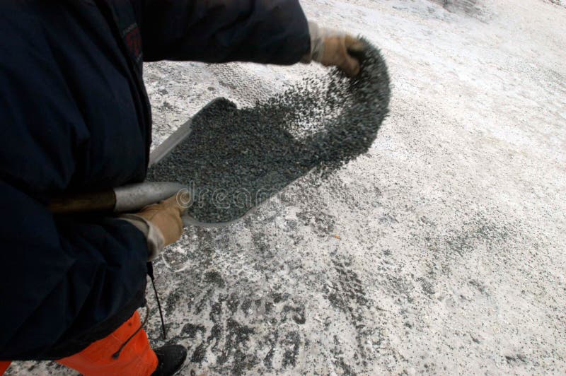 Pavement Gritting in the Winter Stock Image - Image of slippery, frosty ...