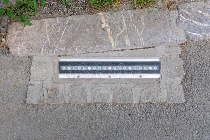 Pavement led light strip stock photo. Image of city - 237205016