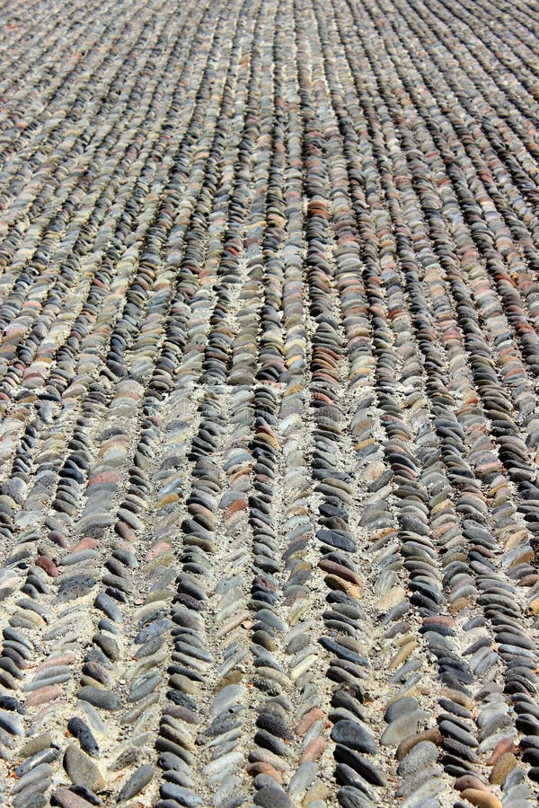 The Pavement Lined with Sea Pebbles. Stock Image - Image of grunge ...