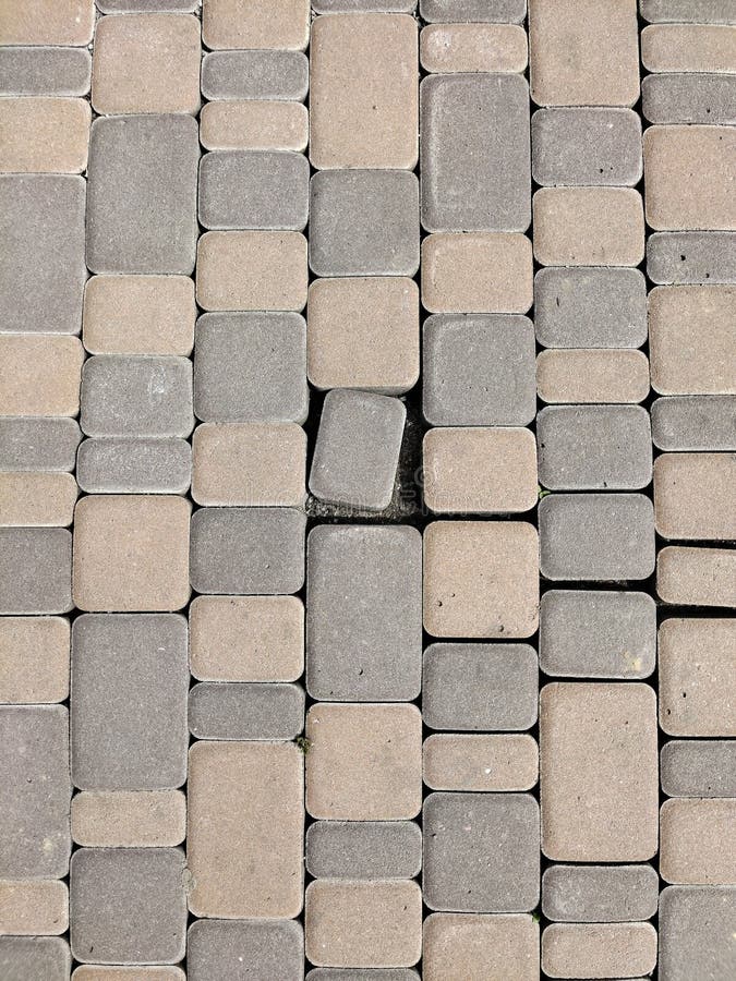 The Pavement is Made of Bricks of Different Colors, Multi-colored Tiles ...