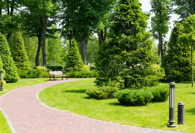 Pavement in the park stock image. Image of footpath, park - 57143895