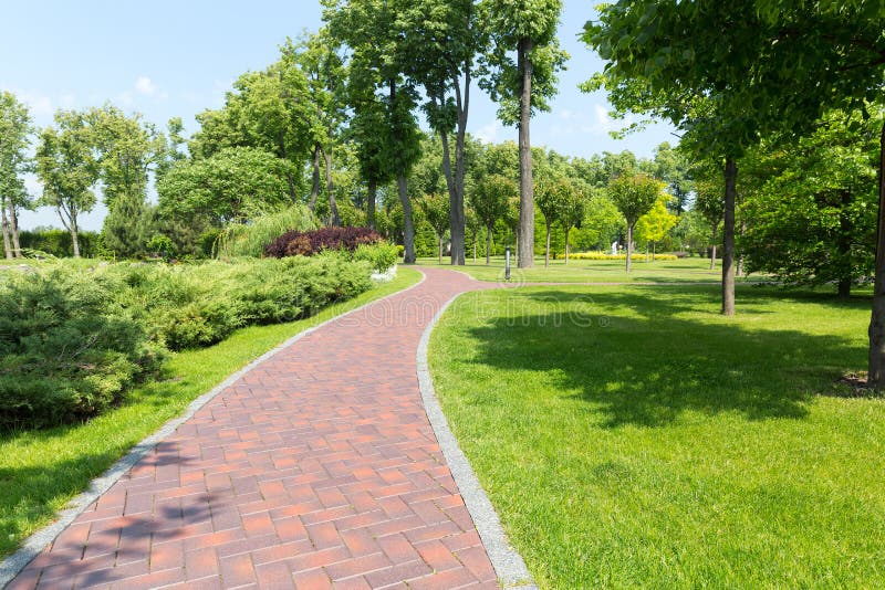 Pavement in the park stock image. Image of footpath, park - 57143895