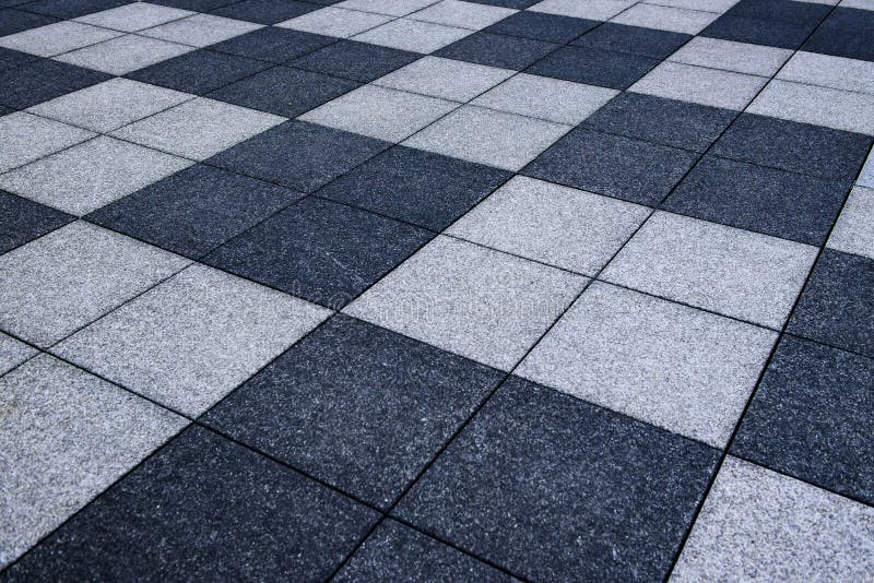Pavement with the Particular Chessboard Design. Stock Image - Image of ...