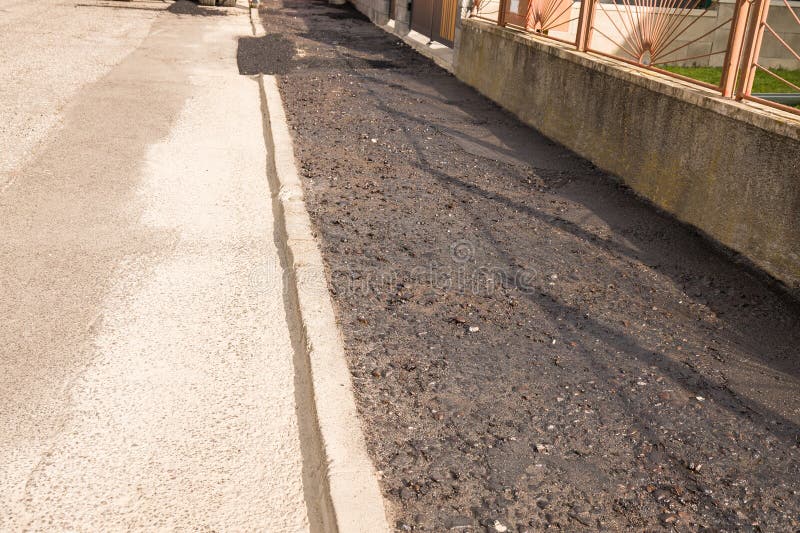 Pavement Prepare To Lay Down New Asphalt Stock Photo - Image of ...