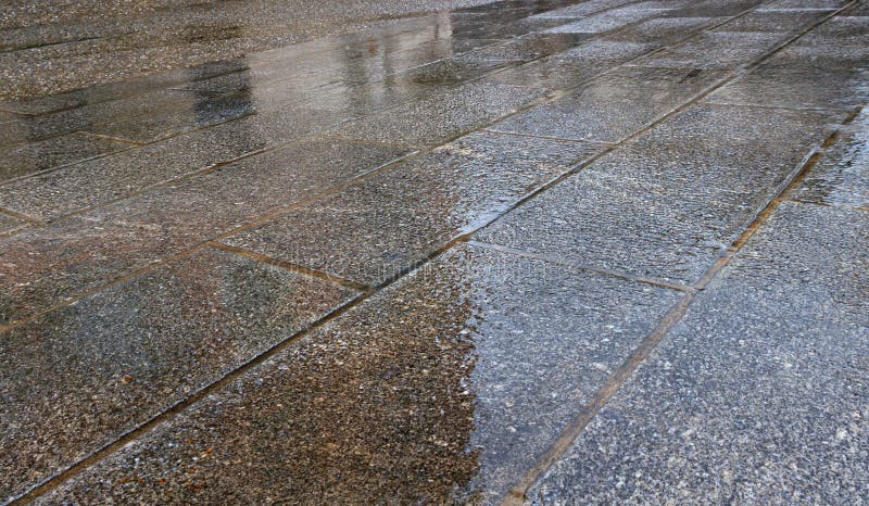 Pavement in rain. stock photo. Image of sidewalk, street - 54928504