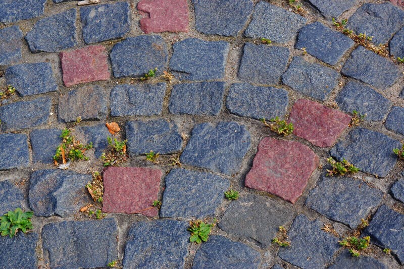 The Pavement of Red and Black Natural Stones, Background Stock Image ...