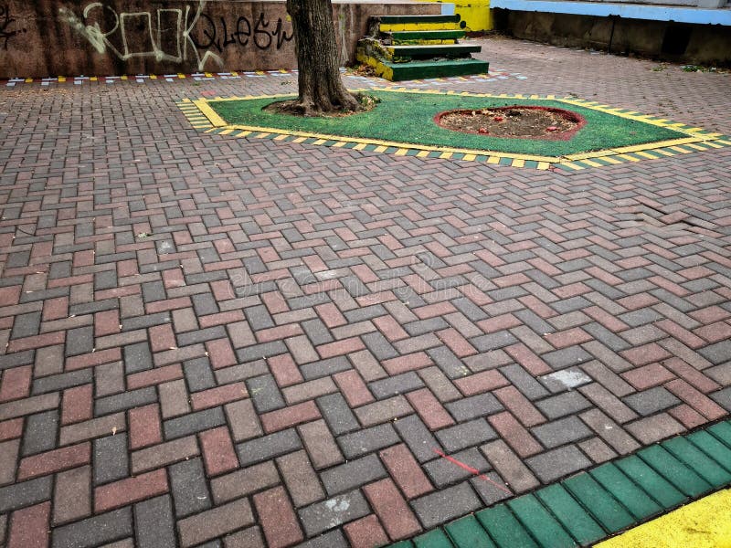 Pavement shapes and colors stock photo. Image of backyard - 232253556