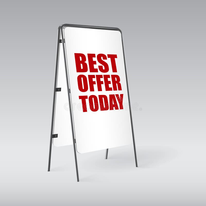Pavement Sign with the Text Best Offer Today Stock Vector ...