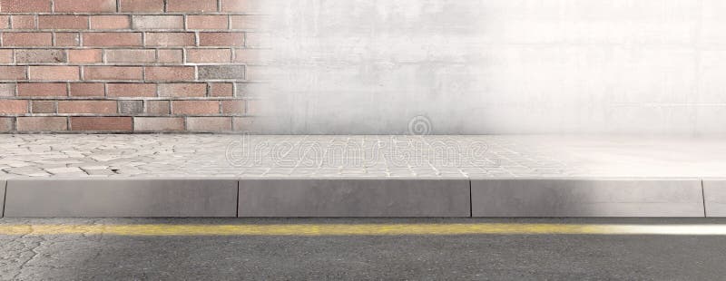 Sidewalk and Street Backdrop Stock Image - Image of cracked, flat ...