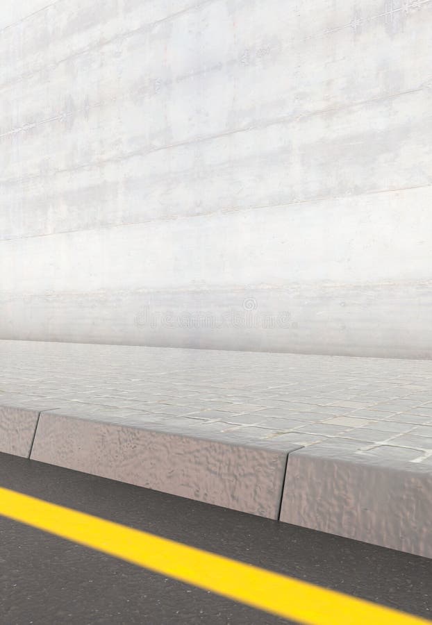 Pavement Street and Wall Backdrop Stock Illustration - Illustration of ...