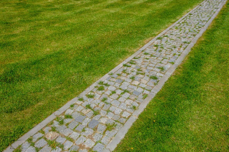 Pavement walk path in park stock image. Image of land - 259225481