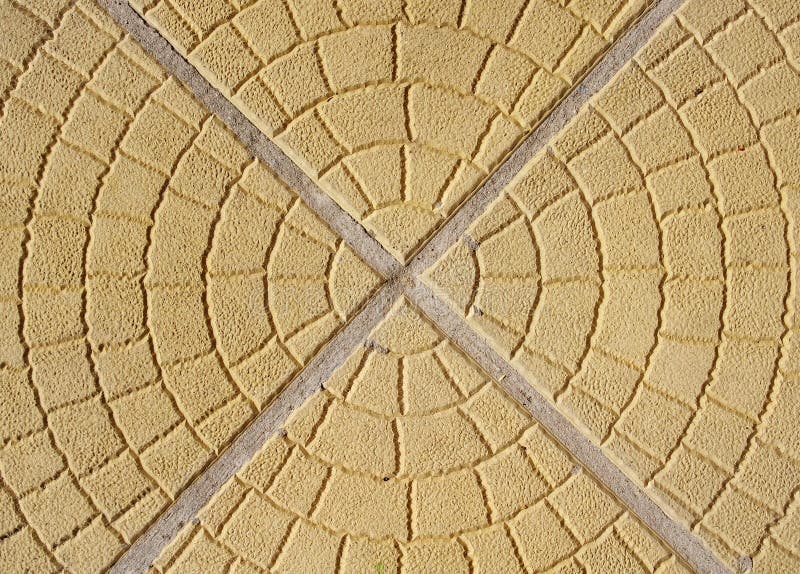 Pavement of Yellow Decorative Tiles Stock Image - Image of cement, hard ...