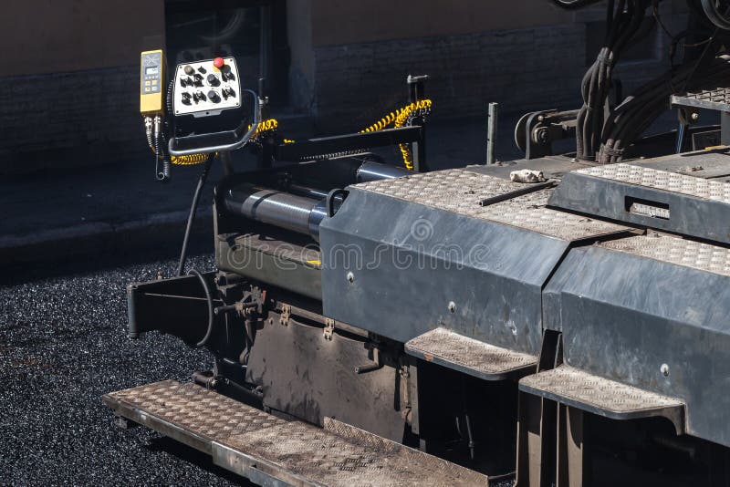 Paver Machine Fragment with Control Panel Stock Photo - Image of ...