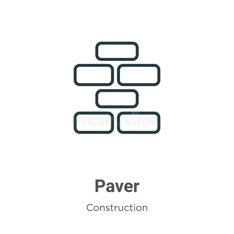 Outline Paver Vector Icon. Isolated Black Simple Line Element ...