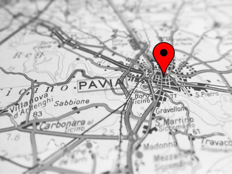 Pavia City Over a Road Map ITALY Stock Image - Image of city, italy ...