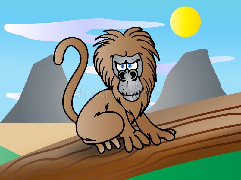 Pavian vektor abbildung. Illustration von säugetier, savanne - 19061600