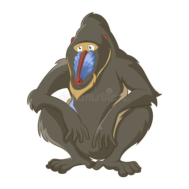 Pavian vektor abbildung. Illustration von säugetier, savanne - 19061600