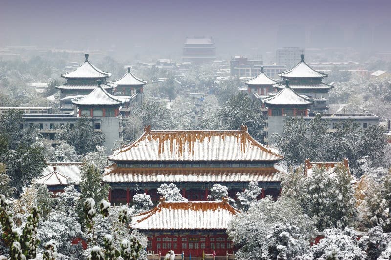 XIAN(XI an) CITY WALL SNOW stock photo. Image of protection - 3391774