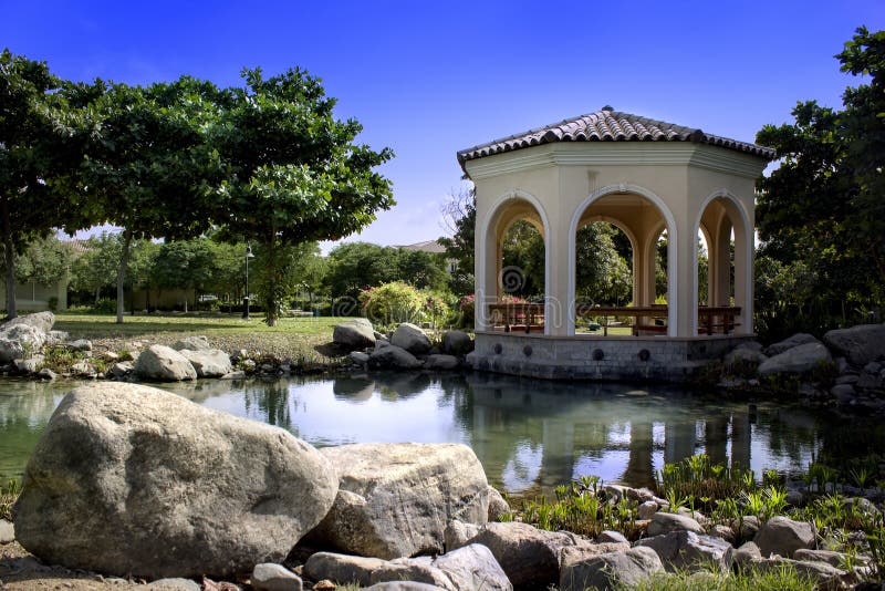 Pavilion in the garden stock photo. Image of garden, park - 40610944