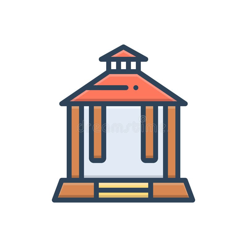 Color Illustration Icon for Pavilion, Canopy and Arbor Stock Vector ...