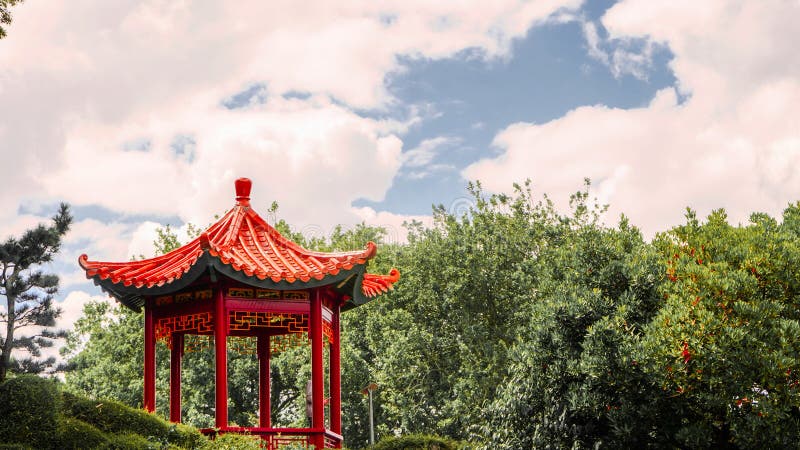 Pavilion in the Middle of Beautiful Chinese Gardens Stock Photo - Image ...