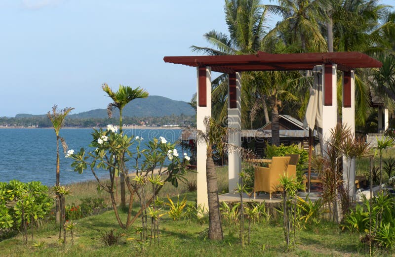 Pavilion with sea view stock photo. Image of porch, relaxation - 30243960