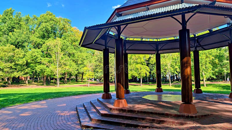 A Shade Pavilion in Glebe Park Canberra Australia. Stock Image - Image ...
