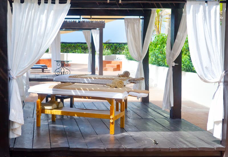 Pavilion for Spa Procedures in Garden Stock Image - Image of therapy ...