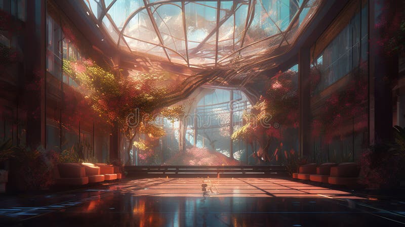 Pavilion of Visions, Digital Art Illustration, Generative AI Stock ...