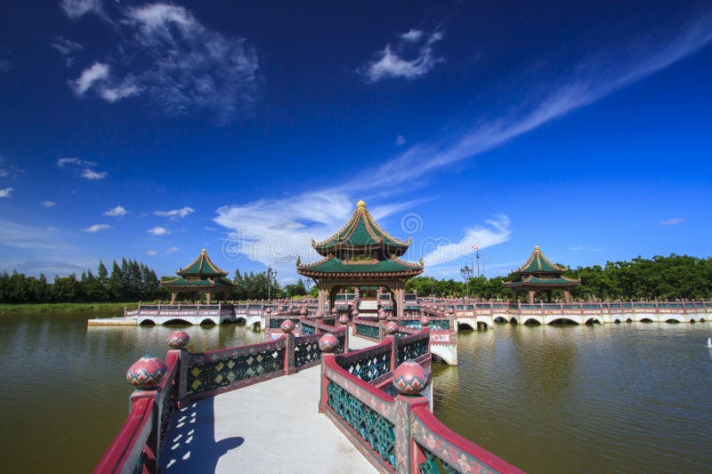 Pavilion on water stock photo. Image of design, sunny - 25767624