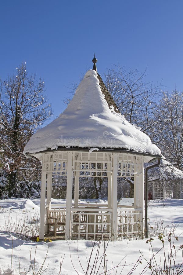 Pavilion in winter stock photo. Image of town, rose - 138666822