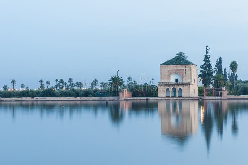 Menara Gardens in Marrakech, Morocco Stock Photo - Image of landmark ...
