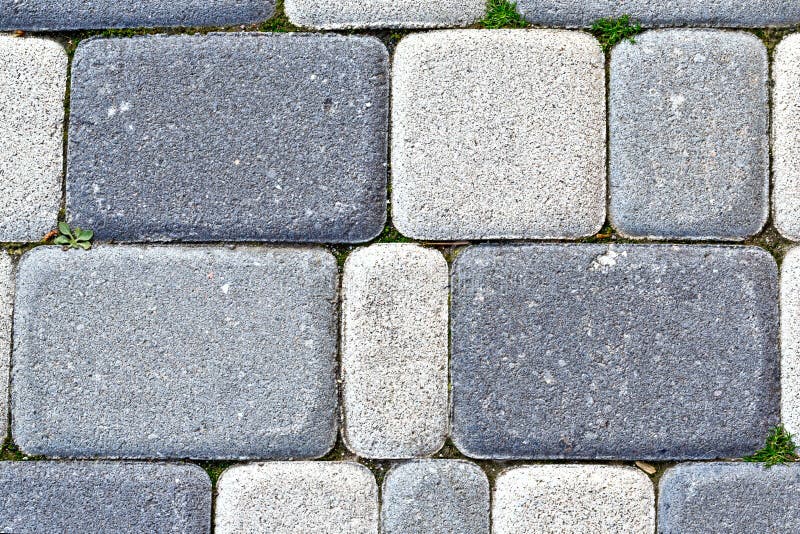Paving Blocks Made of Rectangular Grey Stones Stock Photo - Image of ...