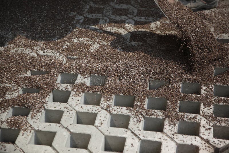 Paving blocks and mallet stock image. Image of construction - 14936661