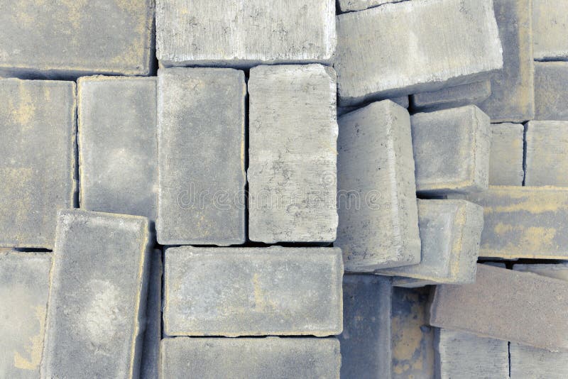 Paving Bricks Lie on a Pallet Ready for Construction Work Stock Photo ...